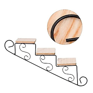 ZHYH Rural Creative Staircase Shape Clothing Store Wall Decoration Hanging Flower Shelf Mount