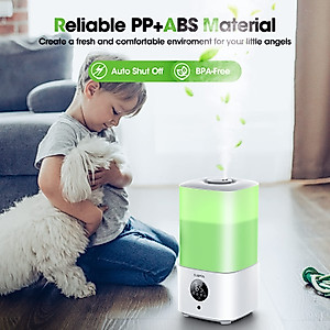 Humidifiers for Bedroom, 2.5L Ultrasonic Cool Mist Humidifiers for Baby Home Office Nursery & Plants, Top Fill Air Humidifier, Super Silent Sleep Mode，Auto Shut-Off (1)