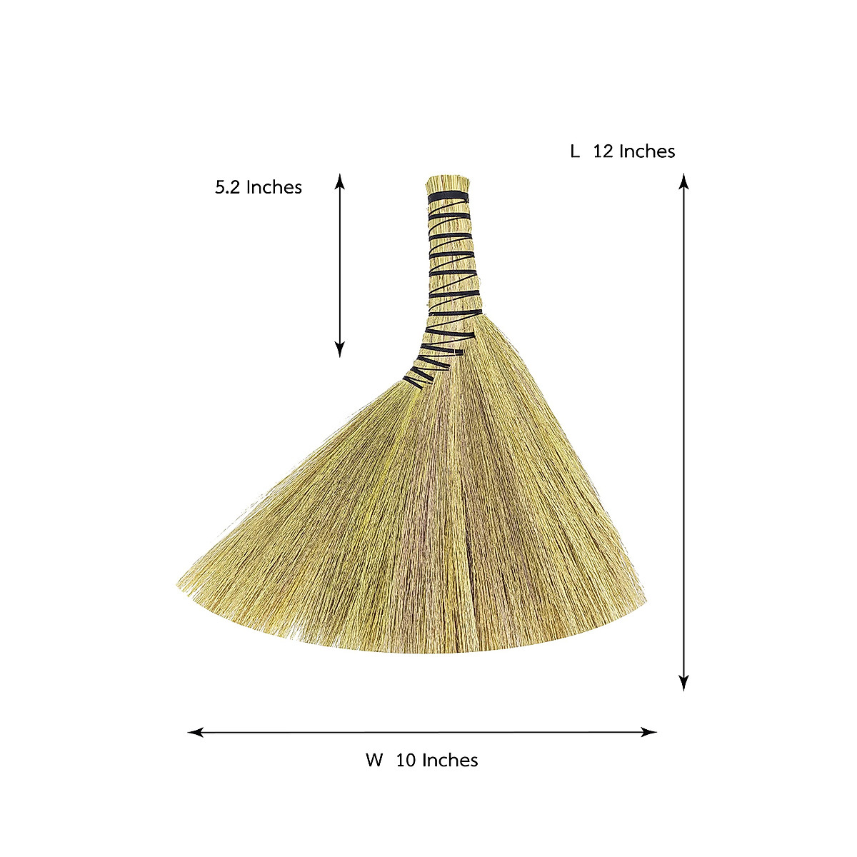 Small Whisk Broom,Handmade Turkey Wing Whisk Broom 12" for Cleaning,Sturdy Soft Brush,Bristle Design Cleans Dust Dirt & Debris Brush Head/Perfect for Indoor Outdoor and Car