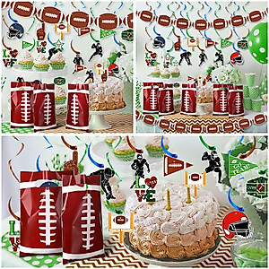 Sinmoe 50 Pcs 6.4 x 10 Inch Football Goodie Bags Football Treat Candy Bags Plastic Party Favor Bags Football Bag Football Theme Gift Bag Football Party Supplies for Birthday Party Decorations