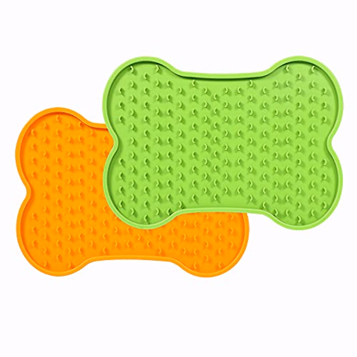 HUSUKU Dog Lick Pad, 2 Pack Dog Food Mat, Bone-Shaped Dog Treat Mat, Boredom and Anxiety Relief Dog Licking Mats Dog Cat Training Perfect for Yogurt, Peanut Butter