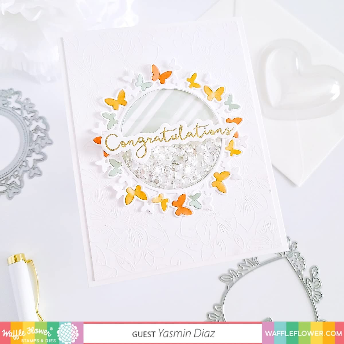 Waffle Flower Shaker Cover - Slim Circles - 1/8" Deep Low Profile Plastic Clear Shaker Pourch Covers to Create Shaker Cards to Send Through Regular Mail. 2.2", 1.45", and 0.7" Circles