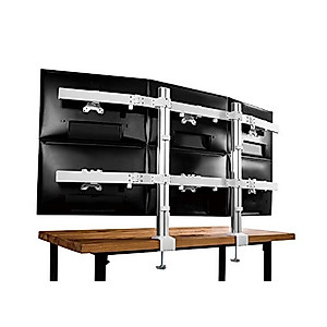 TechOrbits Hex Monitor Stand - Six Screens Heavy Duty Aluminum Monitor Arms - 6 Monitor Premium Mount