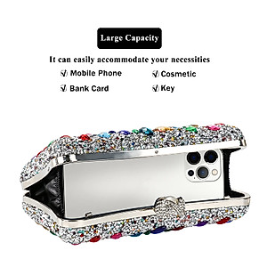 COAIMANEY Womens Sparkly Rhinestone Crystal Glitter Clutch Purse Evening Handbag Shoulder Bag for Wedding Party Prom