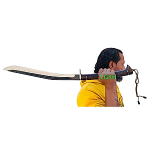Kukri Factory Outlet Nepal - 21" Traditional Sirupate 2 Chira (Fullers) Rust Free Khukuri, Village Farmers High Carbon Steel Blade Knives