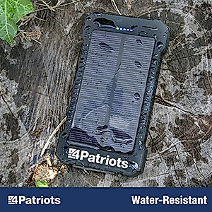 4Patriots Patriot Power Cell: Portable Solar Power Bank, Rechargeable External Battery 2 USB Ports, 8,000 mAh Lithium Polymer Battery, LED Flashlight, Great for Hiking or Emergencies