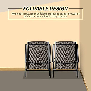 Outsunny Set of 2 Rattan Wicker Patio Dining Chairs with Backrest Adjustable and Folding Design, Outdoor Recliner Set for Garden, Backyard, Lawn, Balcony, Mixed Grey