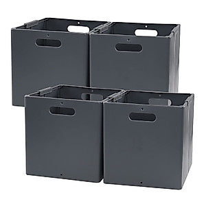 Tstorage 11 Inch Collapsible Plastic Storage Cubes, 4 Packs