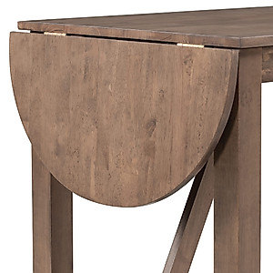 Harper & Bright Designs 3 Piece Counter Height Kitchen Dining Set with Drop Leaf Dining Table and 2 Dining Padded Chairs, Dining Room Set for Small Places, Brown