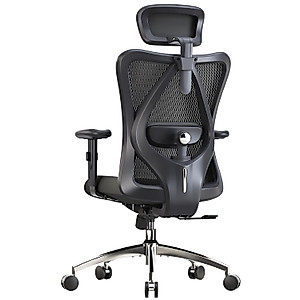 SIHOO Ergonomic Office Chair, Big and Tall Office Chair, Adjustable Headrest with 2D Armrest, Lumbar Support and PU Wheels, Swivel Computer Task Chair for Office, Tilt Function Computer Chair