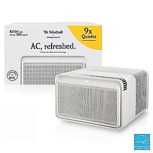 Windmill Smart Inverter Air Conditioner with Whisper Tech, Easy to Install, Ultra Quiet Window Air Conditioner, 35% More Efficient, Auto-Dimming LED Display, App and Voice-Enabled, 8,000 BTU