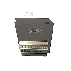 MTSpaceBaby's Power Tool Organizer Drill Holder Wall Hung Garage Mount Tool Shelf Bit Holder Double Shelf Saw Holder Charging Station Work Site Storage Box, Grey and white (MT01)