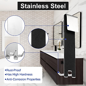 uxcell 2 Pcs Shower Door Hooks, 7.1 Inch Stainless Steel Extended Over Door Hooks Glass Door Hook Shower Towel Hooks for Frameless Glass Shower Door, Silver