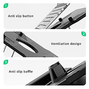 OImaster Laptop Stand Phone Stand Extended Laptops Riser Elevator 3 Height Adjustable Up to 10 Inches Rotatable Base for Desk Suit for Laptop Tablet 10 to 17 Inches