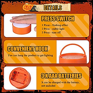 Halloween Pumpkin Lights with Remote and Timer 2 Pieces Flameless Jack O Lantern Pumpkin LED Candles Smart Candle Lights Battery Operated for Halloween Thanksgiving Day Outdoor Pumpkin Decor(Orange)