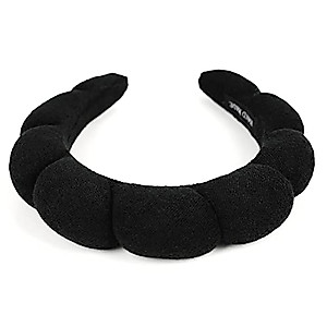 Dalin Spa Headband for Women, Makeup Headband for Sponge & Terry Towel Cloth Fabric Hair Band and Versed Headband for Washing Face, Makeup Removal, Shower, Skincare(Black-1 Pc)