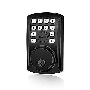 Signstek Keyless Entry Door Lock, Deadbolt Smart Lock, Electronic Keypad Deadbolt for Front Door, Office, Apartment, Easy-Installation, Auto Lock- Matte Black