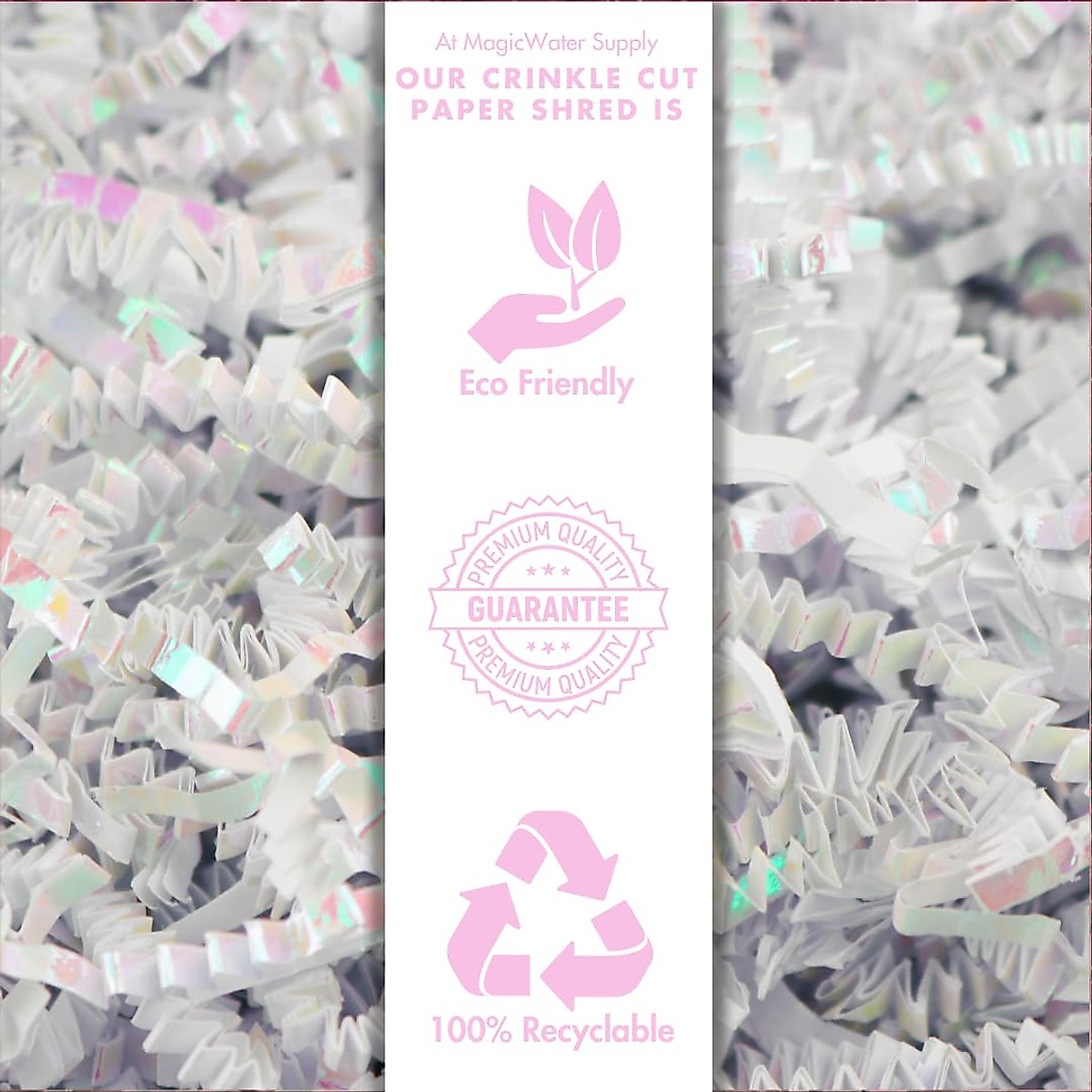 MagicWater Supply Crinkle Cut Paper Shred Filler (2 LB) for Gift Wrapping & Basket Filling - Diamond White