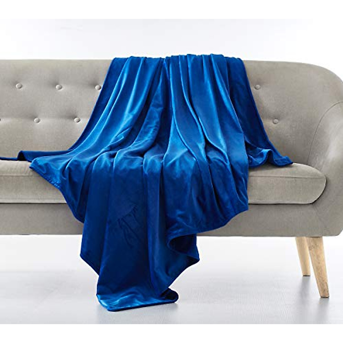 Roomate Weighted Blanket & Removable Cover - Resist Water Spills, 2 Models for Kids and Adults - Cool Breathable Inner & Ultra-Soft Minky Fleece Cover , Blue, 36''48''- 7LB