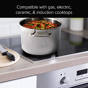 Nuwave Designs-Tri-Ply 18/10 Entire Stainless Steel Stockpot With Lid, Commercial Grade, Free of PTFE PFOA PFOS,10-Yeär Wärranty(8QT)