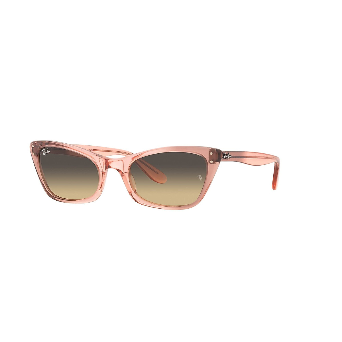 Ray-Ban Women's RB2299 Lady Burbank Cat Eye Sunglasses, Transparent Pink/Brown Vintage, 52 mm