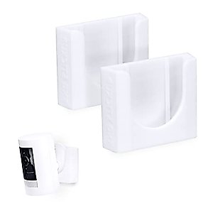 Adhesive Wall Mount for Stick Up Cam (2 Pack) Security Camera (Battery, Wired & Solar Versions) No Hassle Bracket Holder, No Screws, No Mess Install (White) by Brainwavz