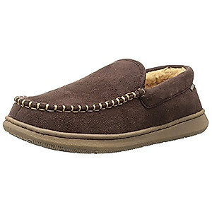 Dockers Men's Premium Ultra-Light Moccasin Slipper with Memory Foam, (Brown, 14)