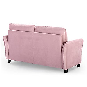 ZINUS Ricardo Velvet Loveseat Sofa, Easy, Tool-Free Assembly, Blush Velvet