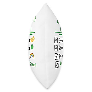 Cute Leprechaun Trap Checklist GoldCoin Shamrocks Leprechaun Trap Checklist Gold Coin Shamrocks Rainbows Green Throw Pillow, 16x16, Multicolor