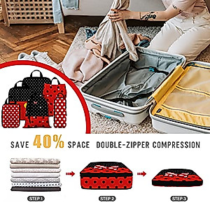 6 Set Compression Packing Cubes Compressed Storage Bags for Carry on Suitcases Packaging Luggage Bags Organizers for Travel