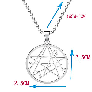 CHOORO Necronomicon Pendant Necklace Book of Dead Pendant Necklace Stainless Steel Evil Dead Talisman Necklace(Necronomicon Pendant-Necklace)