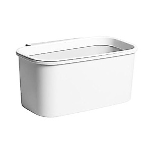 WeiLaiKeQi Under Sink Trash Can Household Cleaning Tools Hanging Garbage Container Trash Bin for Cabinet Door Bathroom Car Bedroom, Gray
