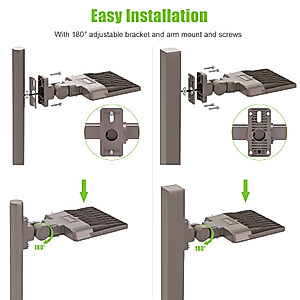 150W LED Parking Lot Light with Photocell UL DLC Listed 22500LM Commercial LED Shoebox Pole Lights Arm Mount Flood Lights Dusk to Dawn IP65 Outdoor Area Sport Court Street Road Lighting AC 100-277V