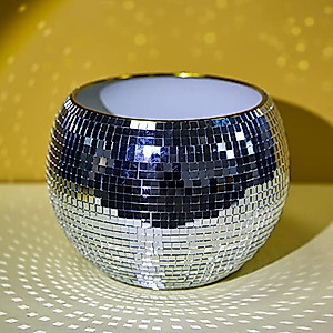 Wittolins Disco Ice Bucket for Cocktail Bar,Mirror Silver Disco Ball Decor,Retro Party Accessories,8 Inch Disco Ball Theme Party Decorations,Cooler for Wine Beer Champagne Ice Cold Drinks