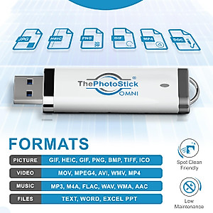 ThePhotoStick® Omni 64GB - Secure Photo & Video Backup and Transfer | Digital File Organization | USB & Multiport Connection for Phones, Tablets and Computers | Portable Memory | External Storage