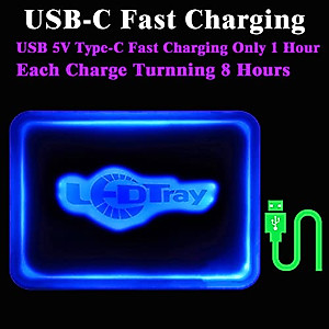 Led Rolling Tray-16 Colors Rechargeable-Usb C Fast Charging-Update-Light Up Glow Serving Tray Illuminate For Party,Bar (Glow tray(LED TRAY))