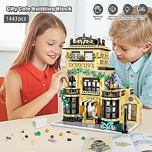 City Coffee Shop Building Blocks Set- Compatible with Lego City House, Architecture Modular Building Three-Story House Building Blocks for Adults (1443pcs)