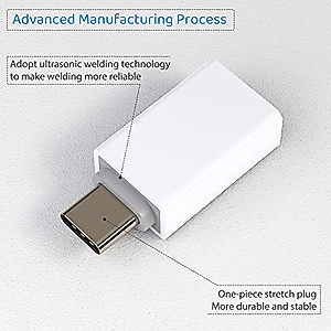 USB C to USB Adapter Pack-2,USB-C Male to USB 3.0 Female Adapter for MacBook Pro 2021/2020 iMac iPad Pro/Mini 6 Pixel 6 5 4 XL USB C Wall Plug Charger and Any Type C or Thunderbolt 4/3 Devices,White