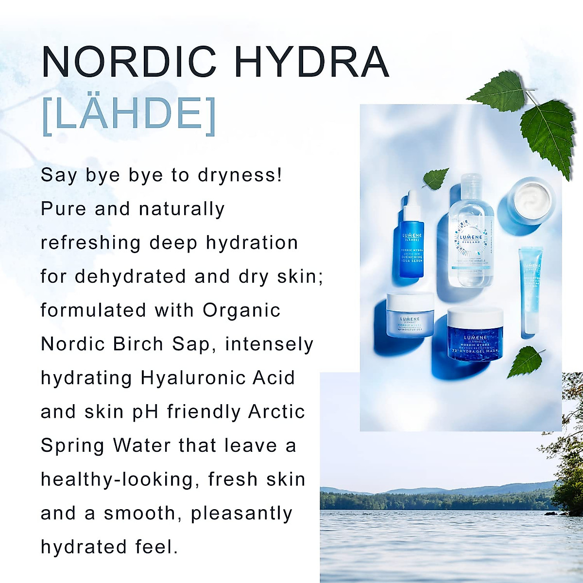 Lumene Nordic Hydra Intense Hydration 24H Face Moisturizer - Lightweight Face Cream + Dry Skin Hydrating Moisturizer - Organic Nordic Birch Sap, Arctic Spring Water & Plumping Hyaluronic Acid (1.7oz)