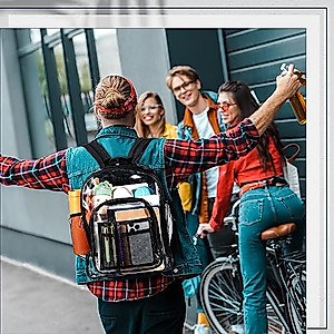 Paterr 2 Pcs Clear Backpack Set Clear Lunch Bag Plastic PVC See Through Heavy Duty Clear Tote Bag Stadium Approved with Zippers Adjustable Shoulder Straps for Work Travel Women Men Officers Festival