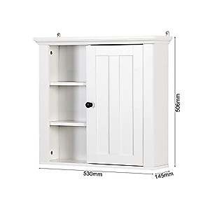 DKLGG Farmhouse Bathroom Cabinet Wall Mounted, Wood Medicine Cabinet Shelves for Bathroom with Sliding Barn Door, Hanging Wall Cabinet for Bathroom, Kitchen - 20.8'' L x 5.7'' W x 20'' H