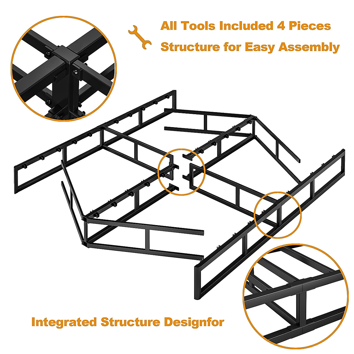 POOUPHV Twin Box Spring 5 INCH High Profile Metal Heavy Duty Easy Assembly Sturdy Box Springs Mattress Foundation Extra-Strong Support No Noise Easy to Clean