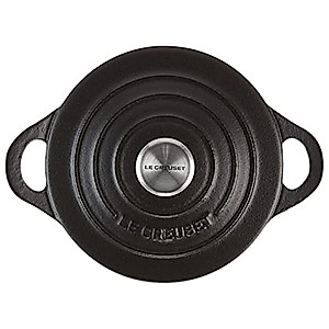 Le Creuset Enameled Cast Iron Mini Cocotte with Lid, 1/3 qt., Licorice, Black