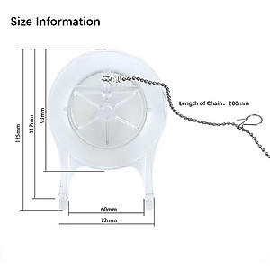 Ecochre Toilet Flappers Replacement Compatible for GA715014-GEG1 (Transparent) 3 Inch with Stainless Chain and Hook
