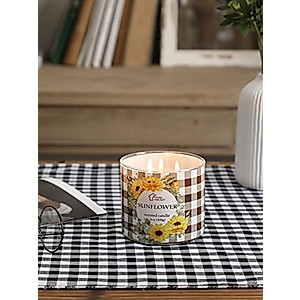Sunflower Candle Sunflower Scented Candle 3 Wicks Large Candle, 14 oz