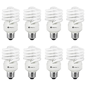 Xtricity Compact Fluorescent Light Bulb T2 Spiral CFL, 5000k Daylight, 23W (100 Watt Equivalent), 1520 Lumens, E26 Medium Base, 120V, UL Listed (Pack of 8)