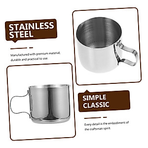 SHOWERORO 1pc Latte Coffee Cup Coffee Espresso Mini Coffee Pot Milk Frother Cup Espresso Steaming Pitchers Milk Frothing Cup Espresso Coffee Small Milk Cup Milk Tea Stainless Steel