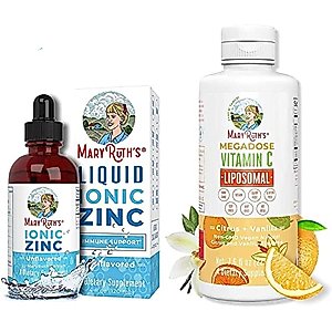 Bundle & Save: Our top selling immunity products are now a bundle! Vegan Liquid Zinc Sulfate by MaryRuth's 4oz | Organic Glycerin + Ionic Zinc Supplement, Provides Immune Support, 4oz | Megadose Vitam