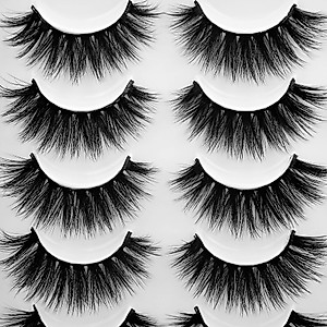 Lanflower Fake Eyelashes Natural Look Dramatic 3D Lashes Pack Faux Mink 20 Pairs 4 Styles