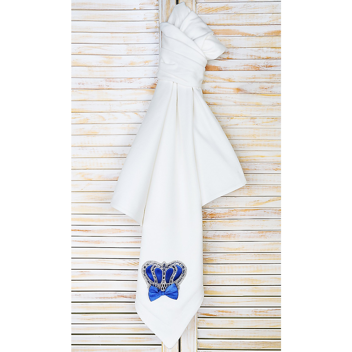 Lilax Baby Boy Newborn Crown Jewels Swaddle Receiving Blanket Royal Blue